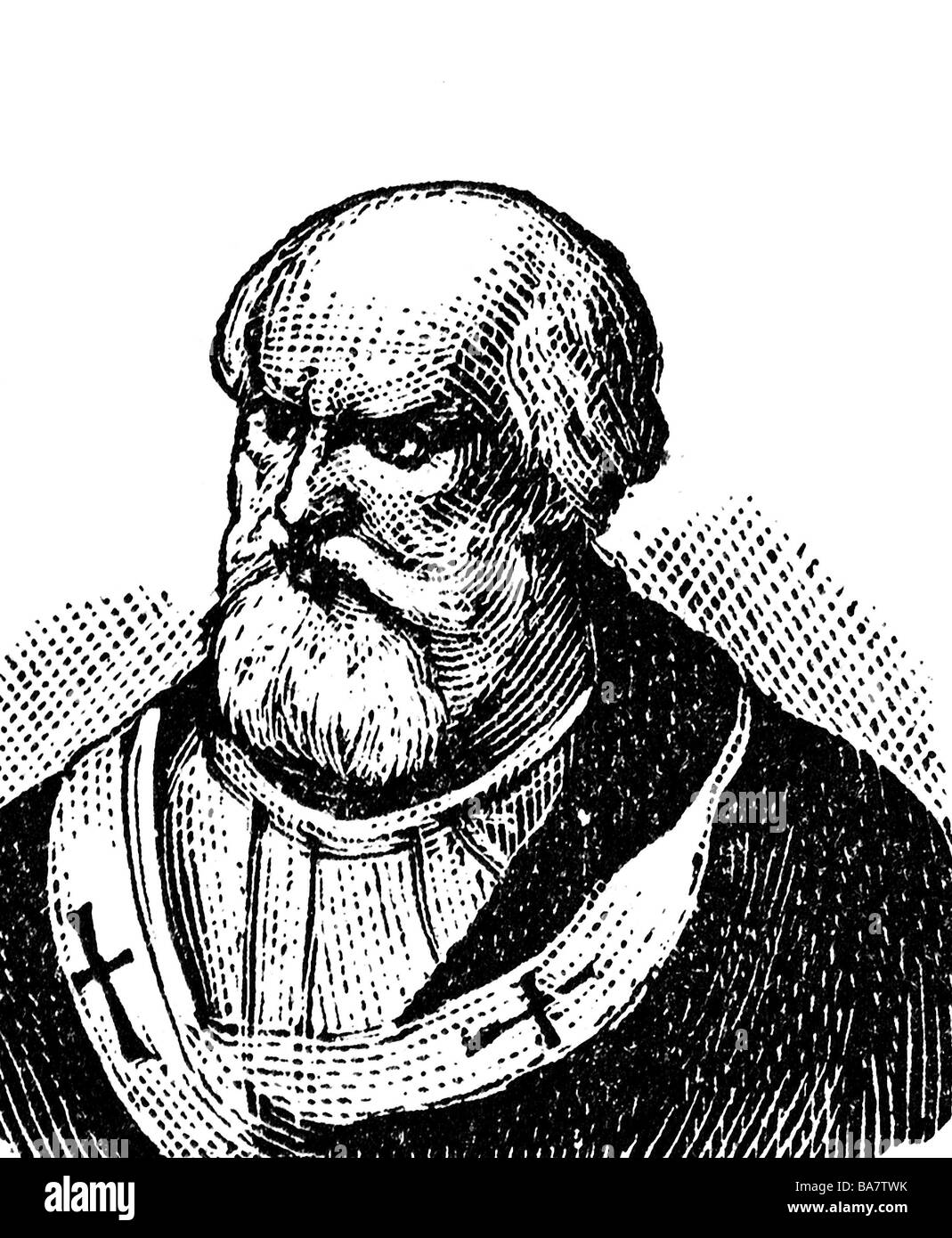 John XVII, pope 1003, portrait, wood engraving, circa 1900 Stock Photo ...