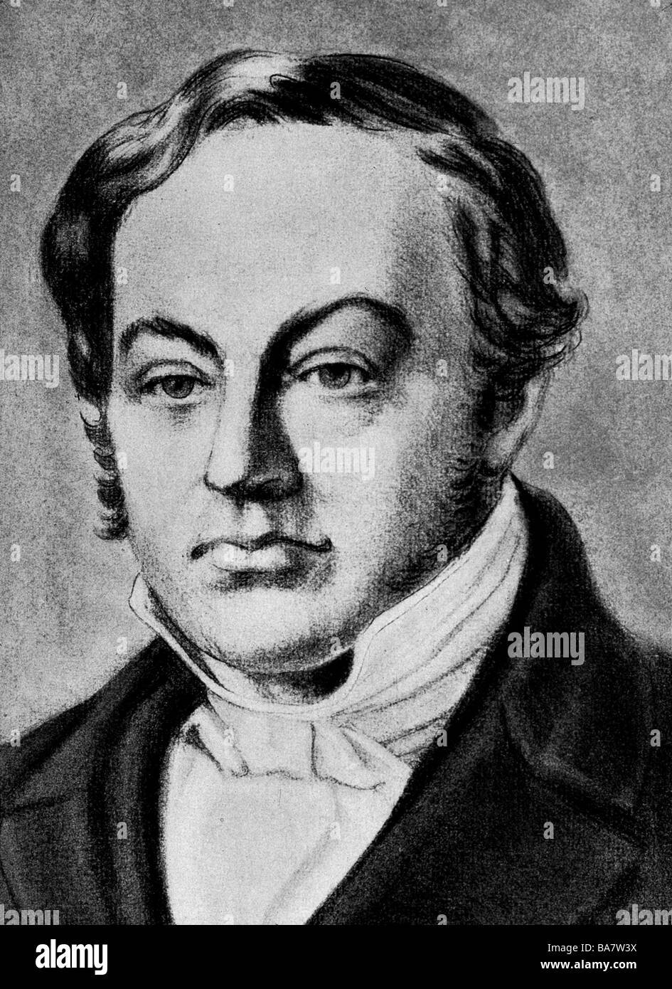 Blumenhardt, Johann Christoph, 1805 - 1880, German theologian, portrait ...