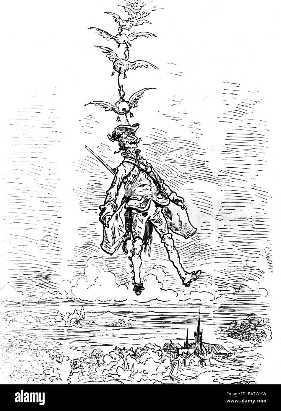 Hieronymus karl friedrich freiherr von munchhausen Black and White ...