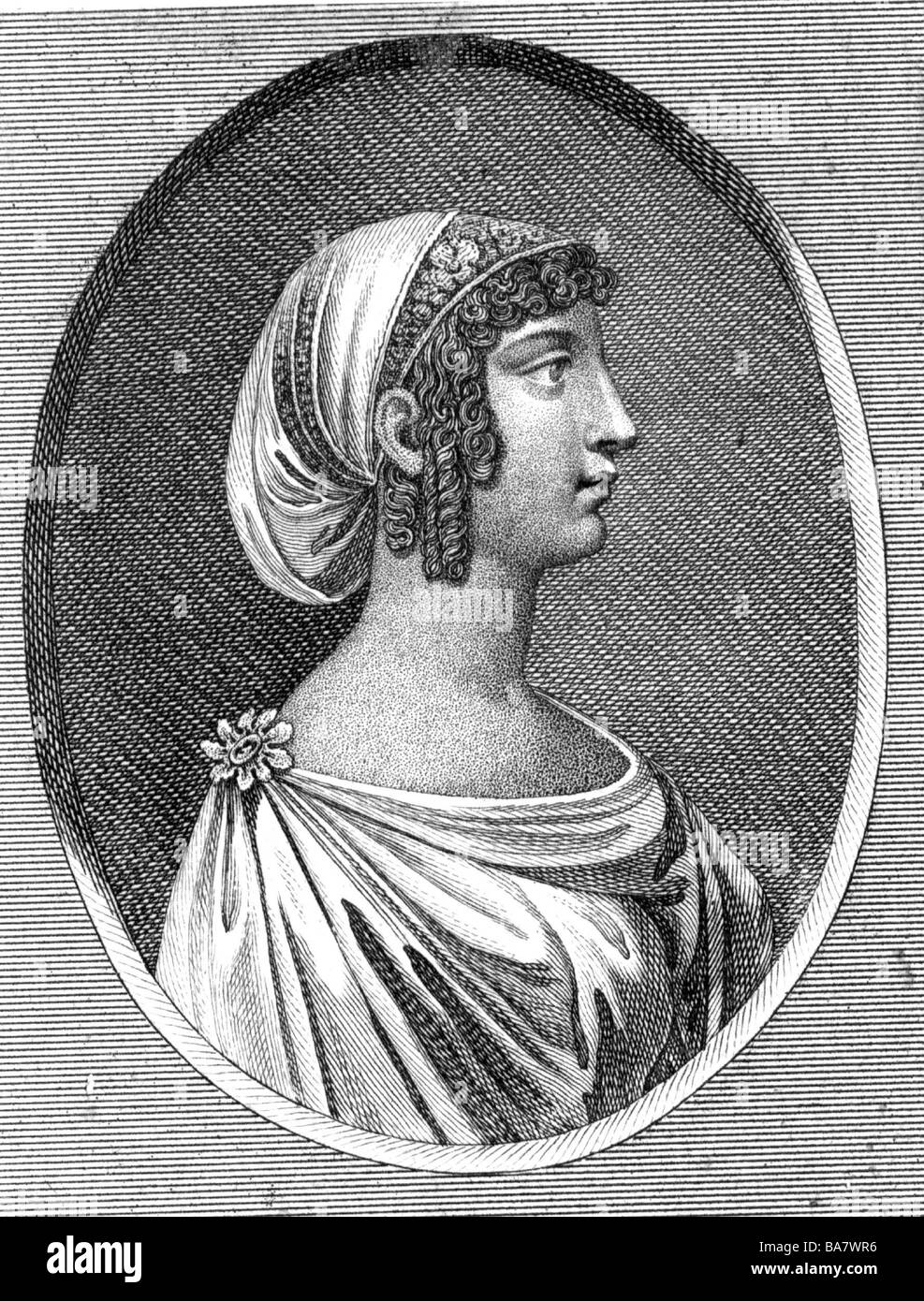 Aspasia, circa 470 BC - circa 400 BC, Greek philosopher, portrait ...