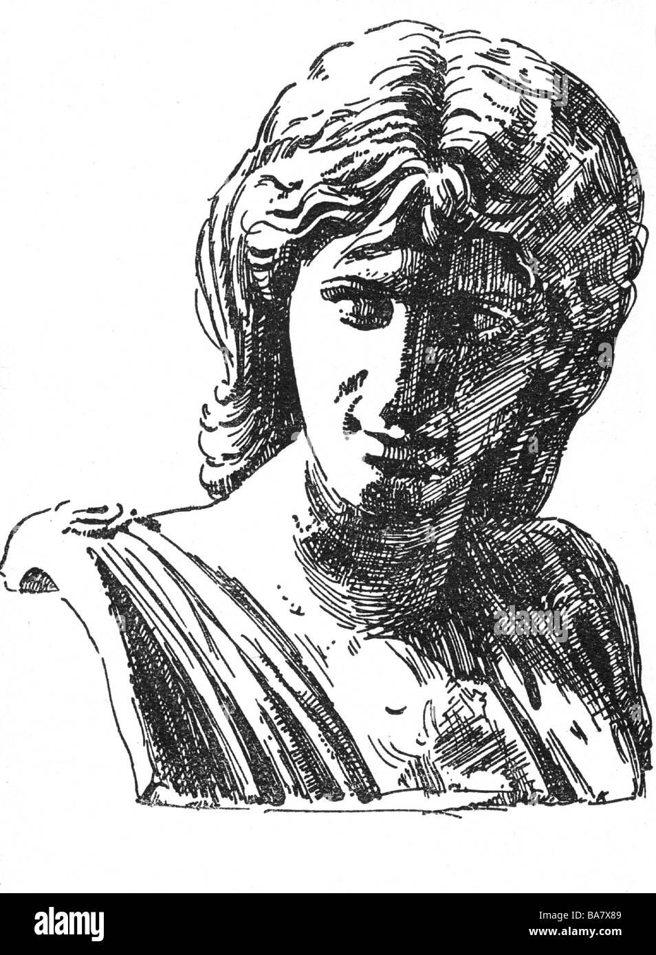 Thusnelda, circa 10 BC - 17 AD, wife of Arminius, portrait, wood ...