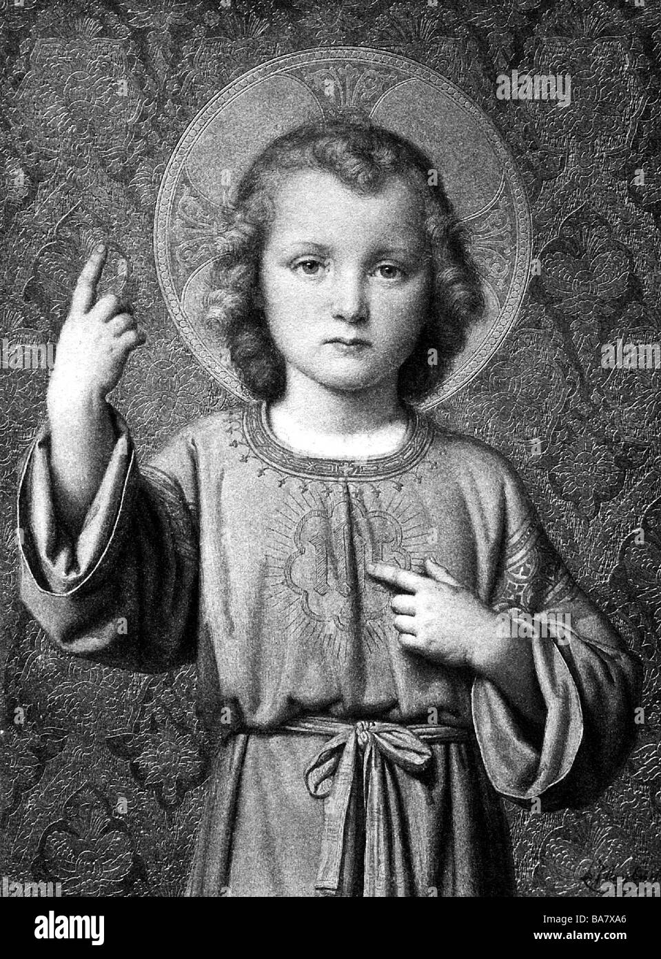 Jesus Christ, circa 4 BC - circa 33 BC, as boy, half length, wood ...