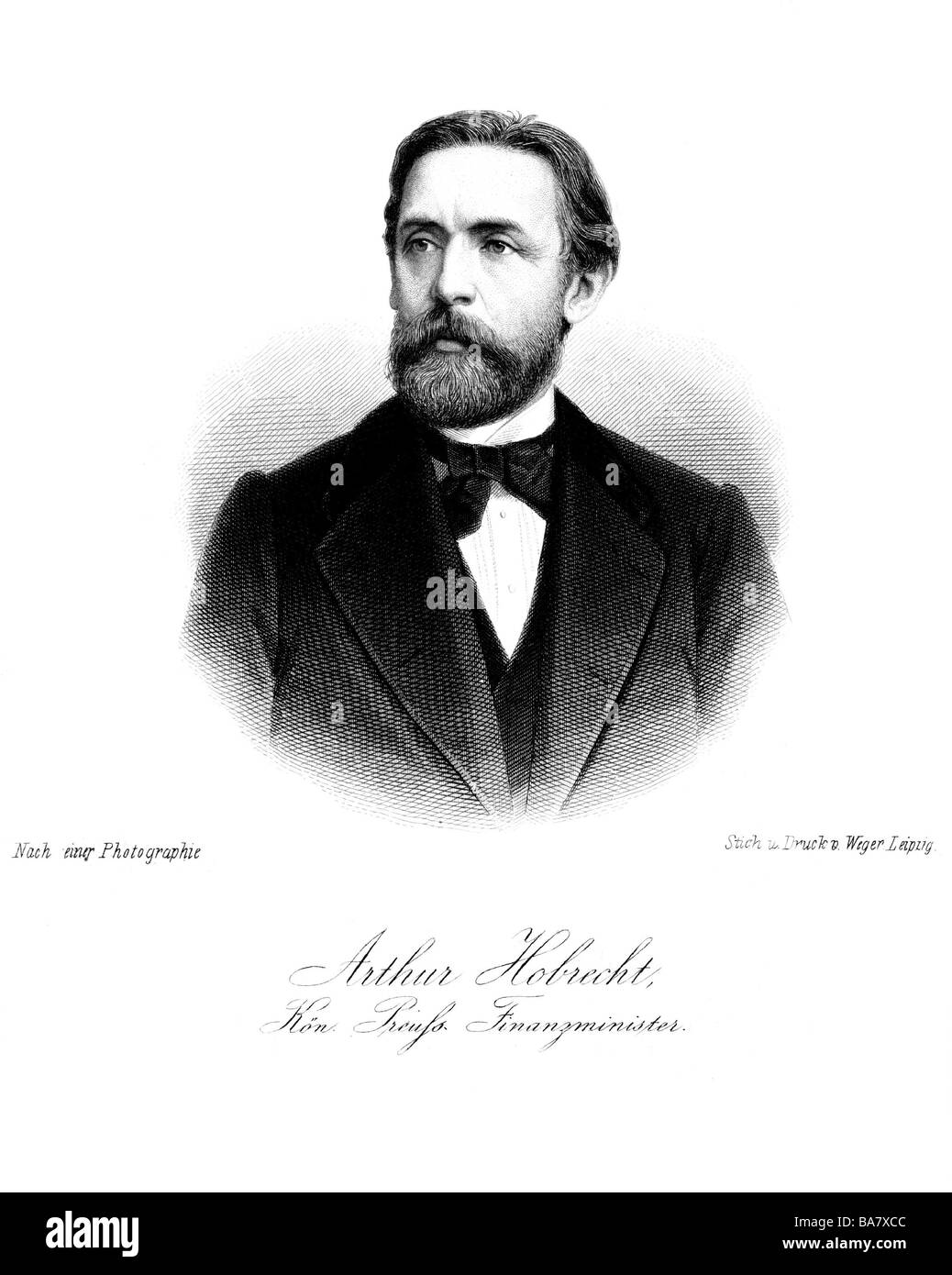 Hobrecht, Arthur, 14.8.1824 - 7.7.1912, German politician, Prussian ...