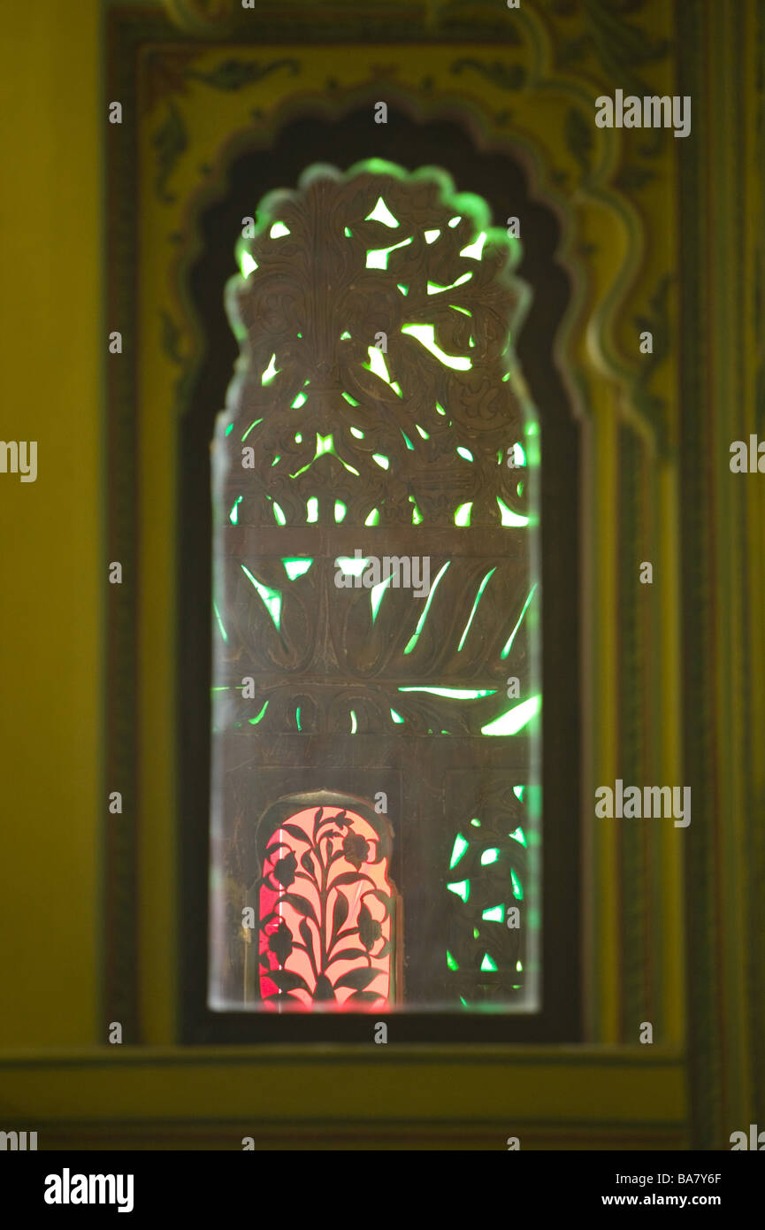 India Rajasthan Udaipur city-palace windows detail Asia South-Asia ...