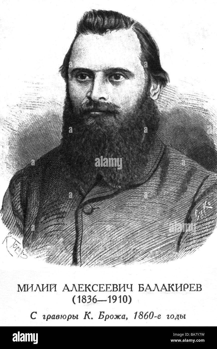 Balakirev, Mily A. 2.1.1837 - 29.5.1910, Russian musician (composer ...
