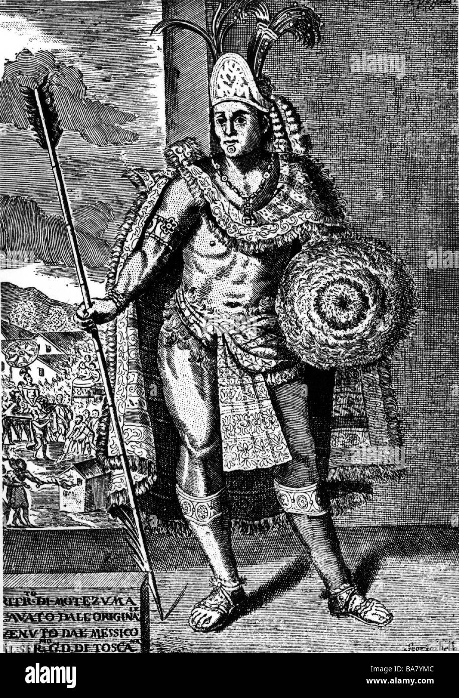 Moctezuma II, Xocoyotzin, circa 1466 - 29.6.1520, ruler of Stock Photo ...