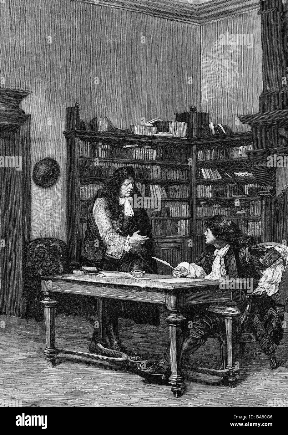 Jean baptiste poquelin moliere Black and White Stock Photos & Images ...