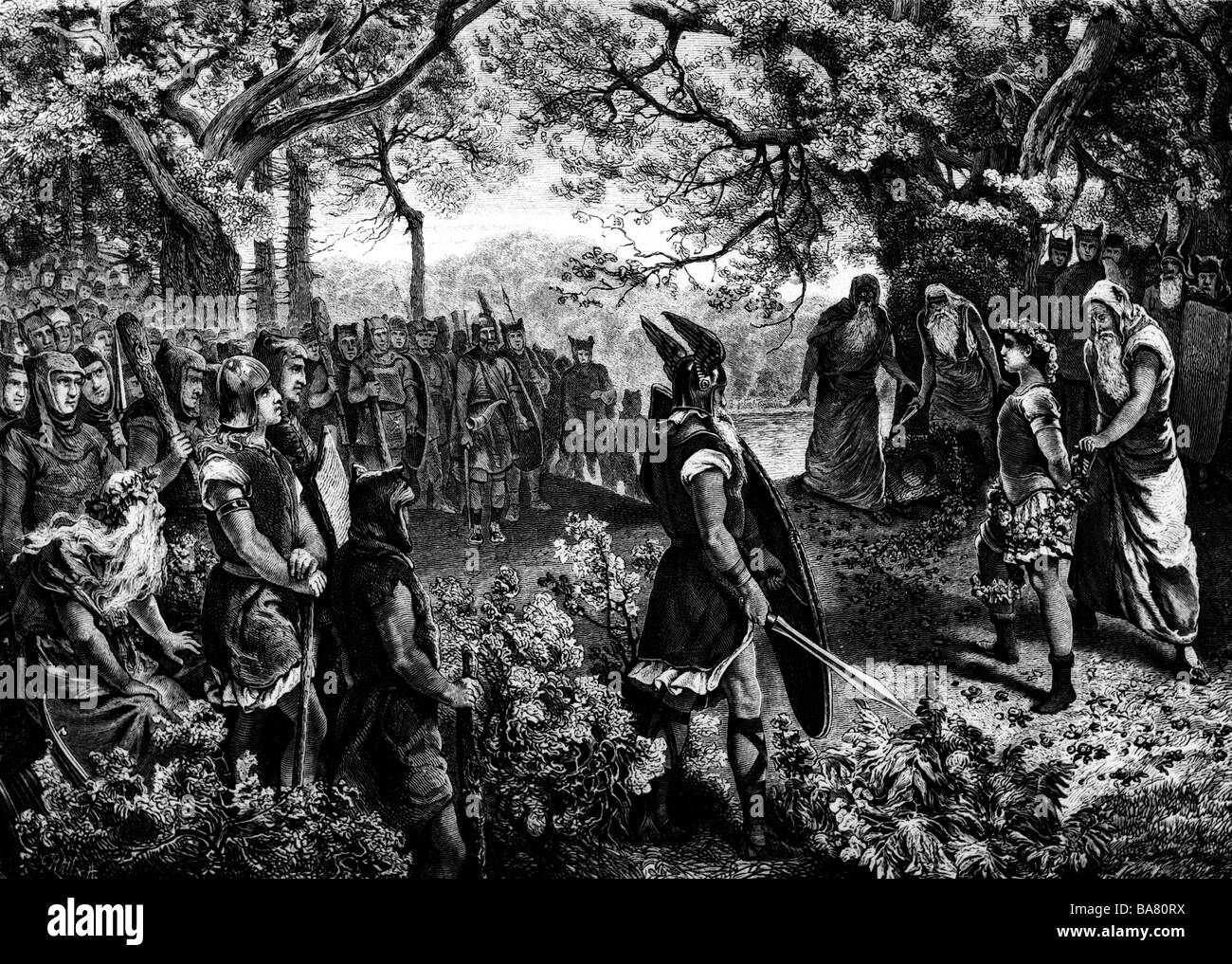 Wood engraving by kollarz after drawing by petersit Black and White ...