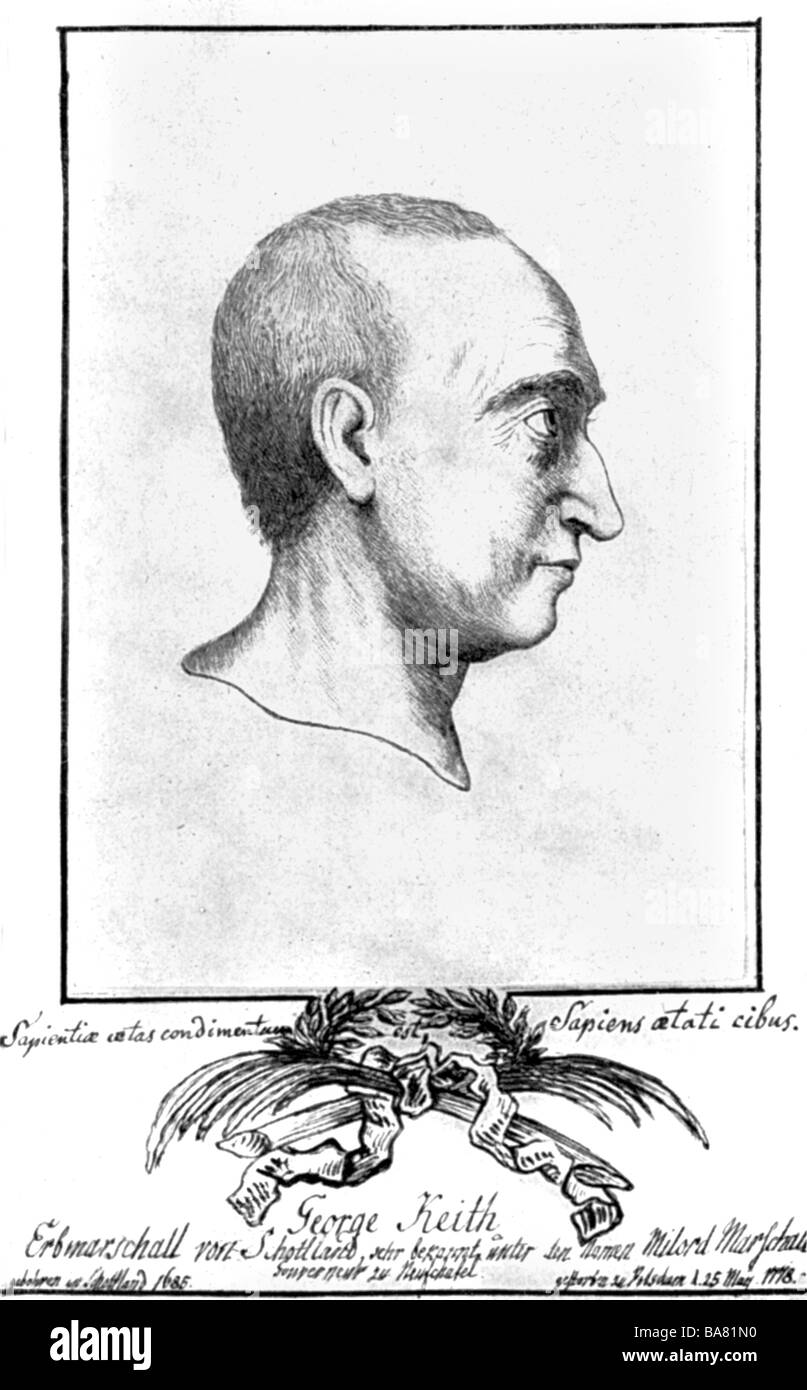 Keith, George, um 1693 - 26.5.1778, Scottish general, portrait, etching ...