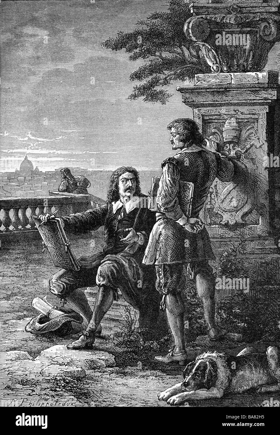 Poussin, Nicolas, 15.6.1593 - 19.11.1665, French painter, with Claude ...