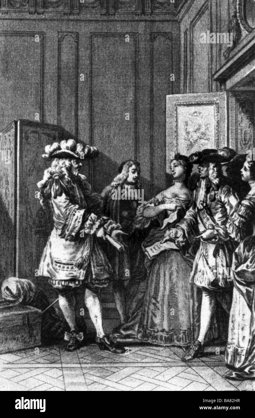Jean baptiste poquelin de moliere Black and White Stock Photos & Images ...
