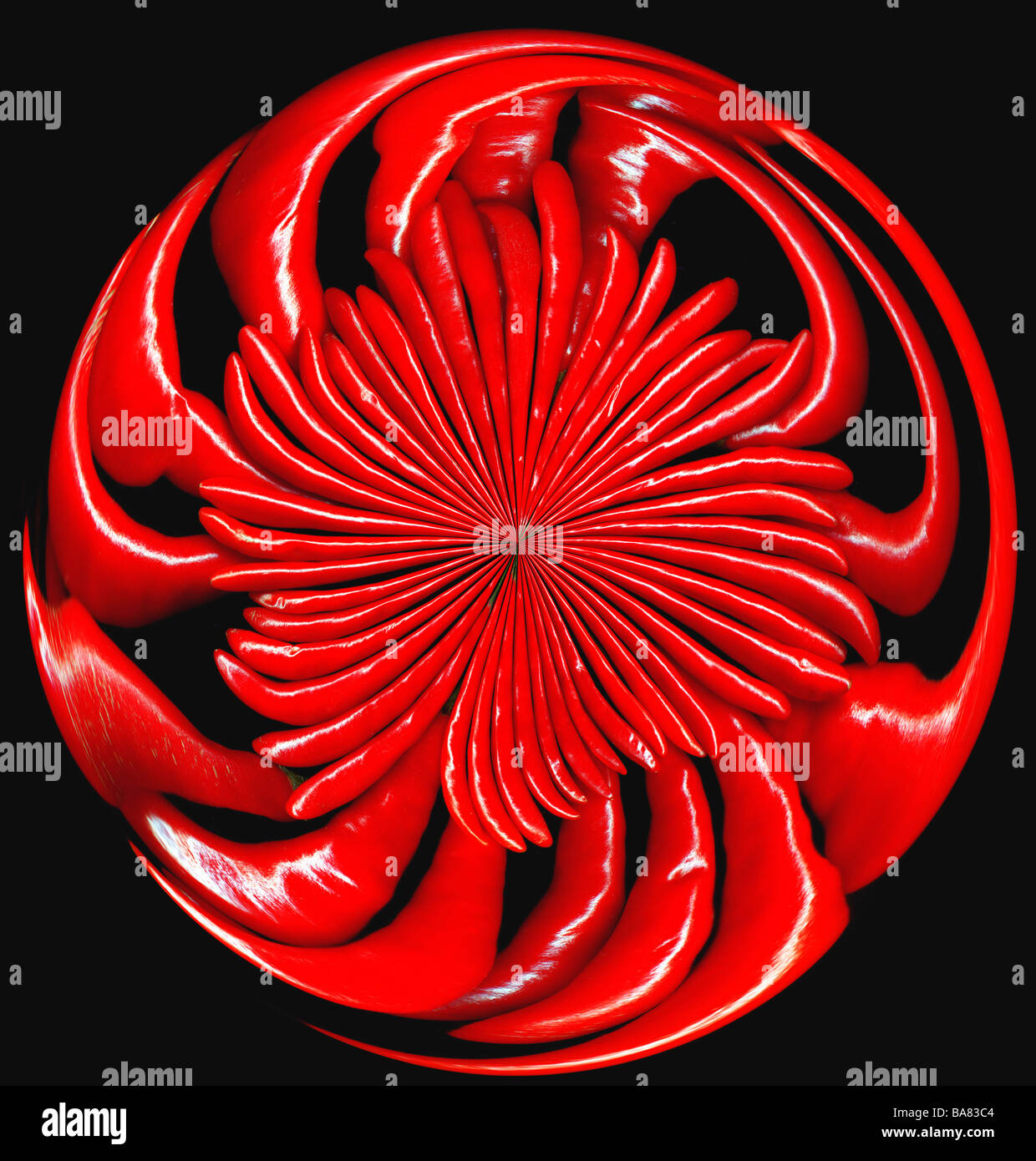 fresh red chili pepper distortion effect background Stock Photo - Alamy