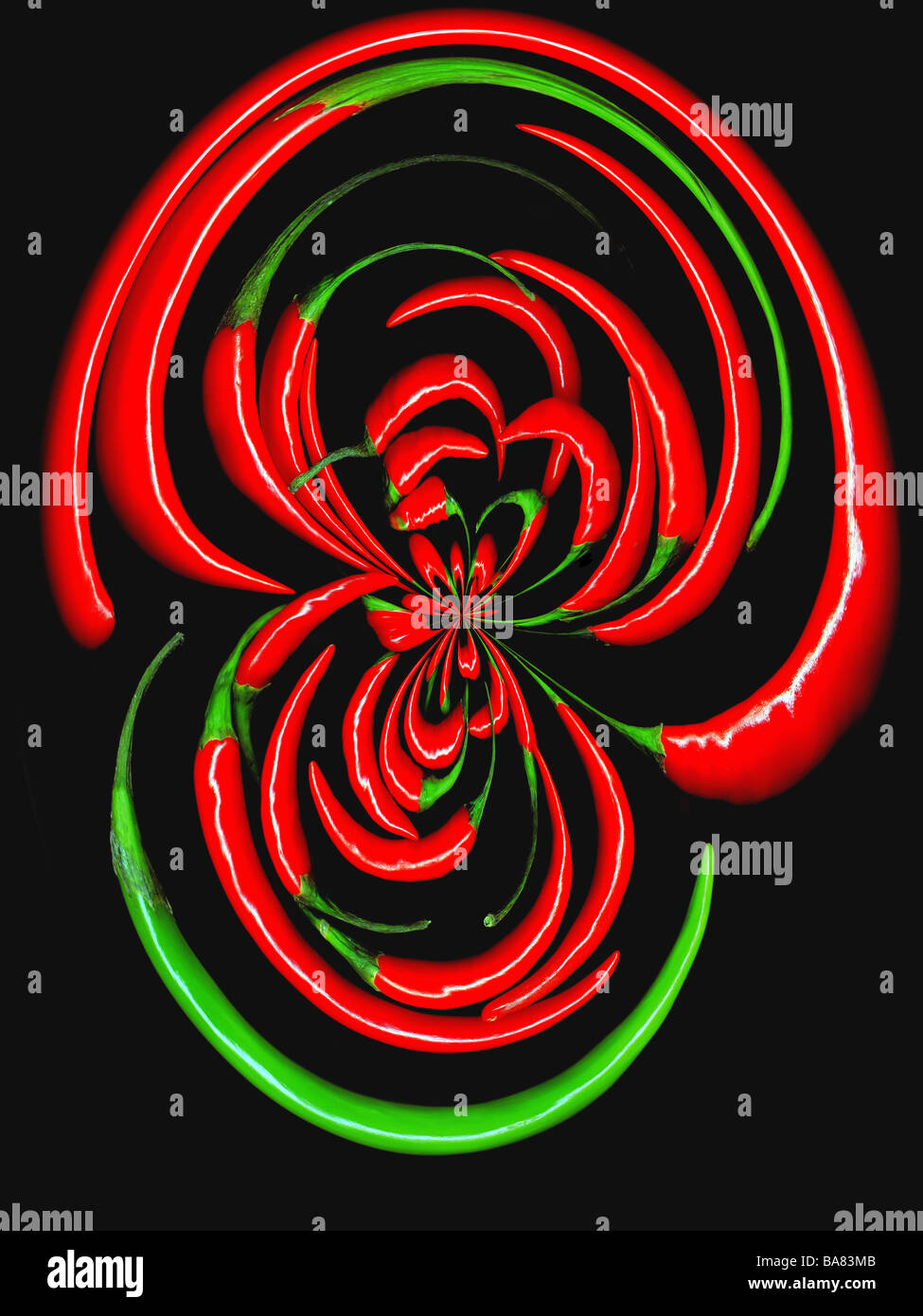 fresh red chili pepper distortion effect background Stock Photo - Alamy