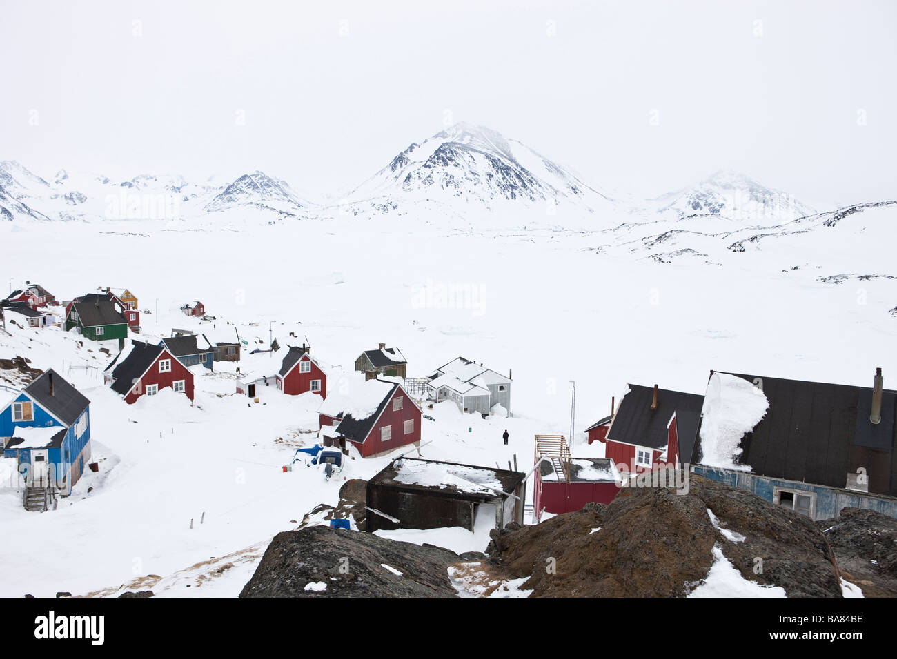 The village Kulusuk in Greenland Stock Photo - Alamy