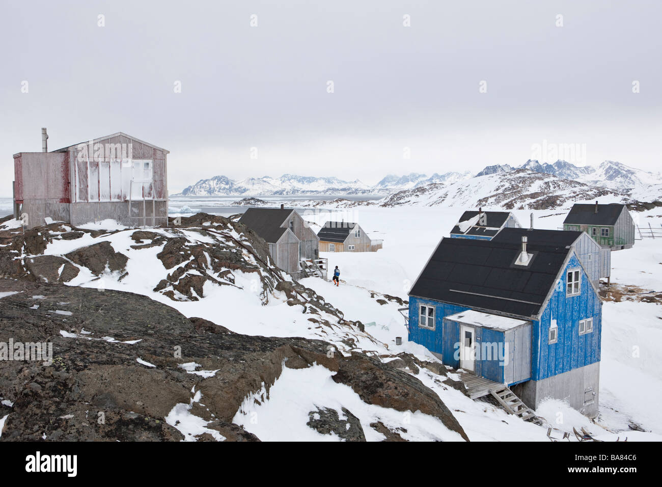 The village Kulusuk in Greenland Stock Photo - Alamy