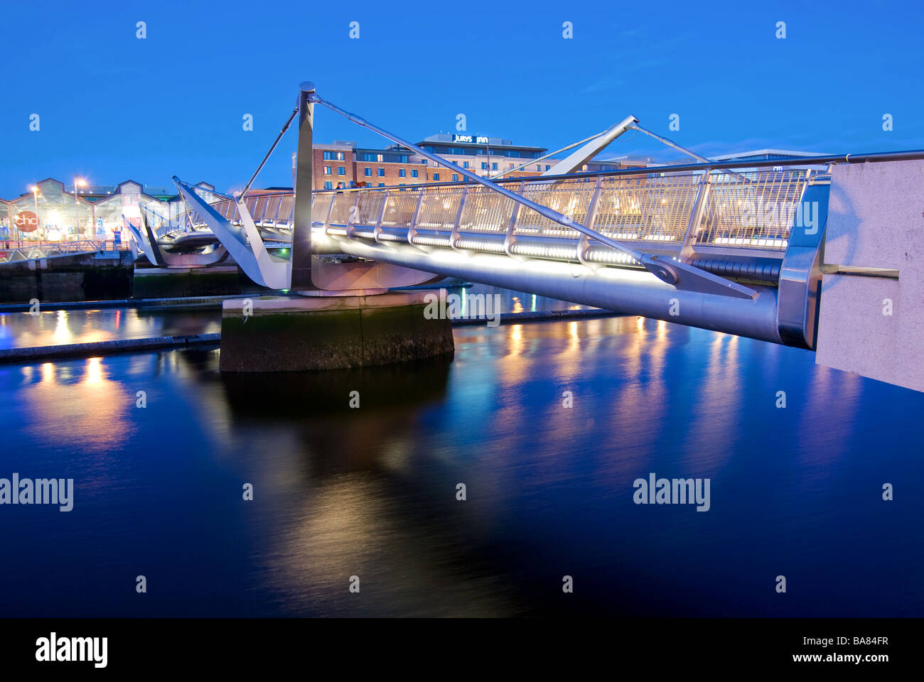 Sean O'Casey Bridge at Night Dublin Ireland Stock Photo - Alamy