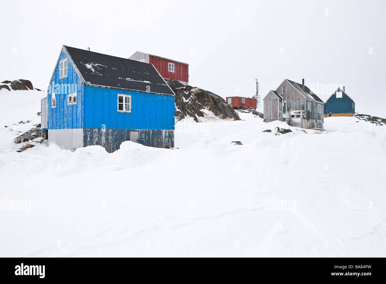 The village Kulusuk in Greenland Stock Photo - Alamy