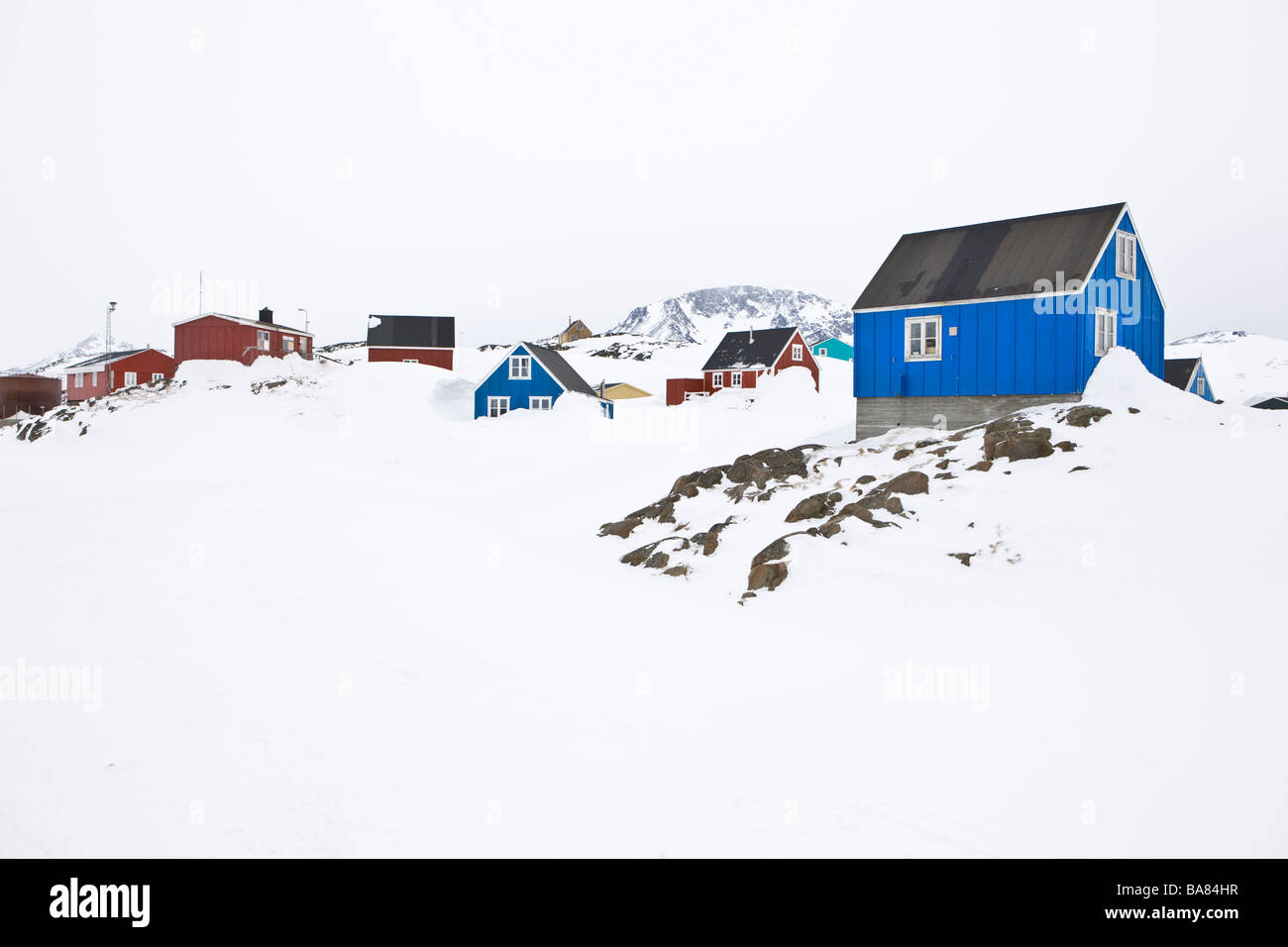 The village Kulusuk in Greenland Stock Photo - Alamy