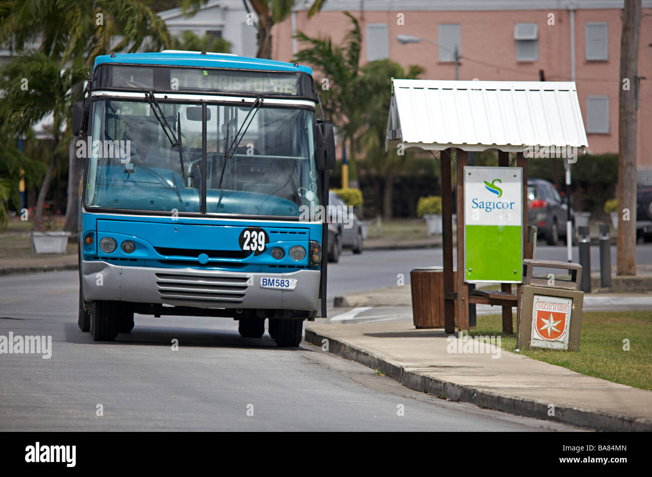 Barbados bus stopping at Bay Street, Barbados, St. Michael, "West ...