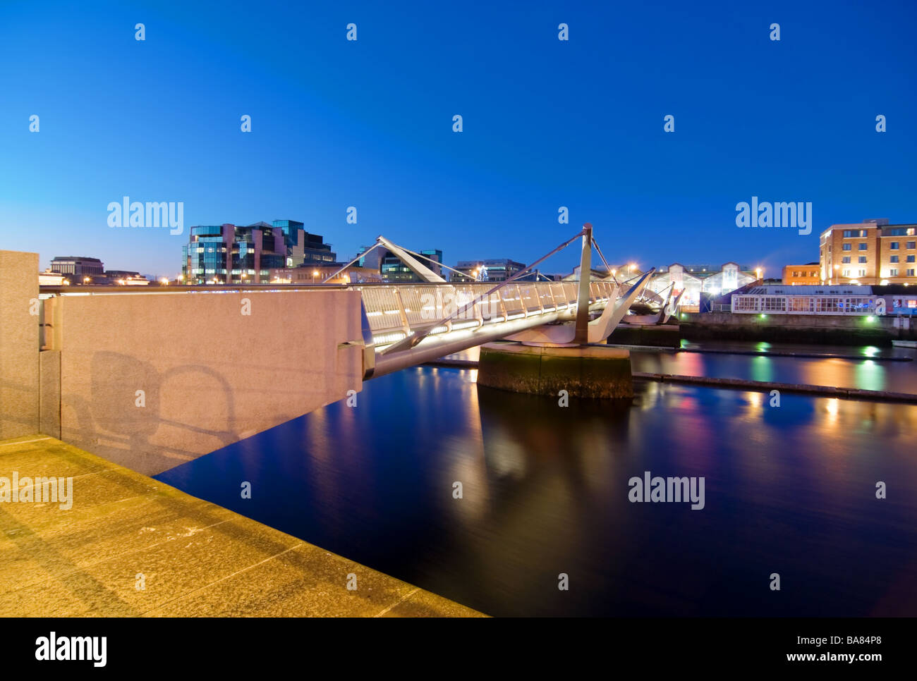 Sean O'Casey Bridge at Night Dublin Ireland Stock Photo - Alamy
