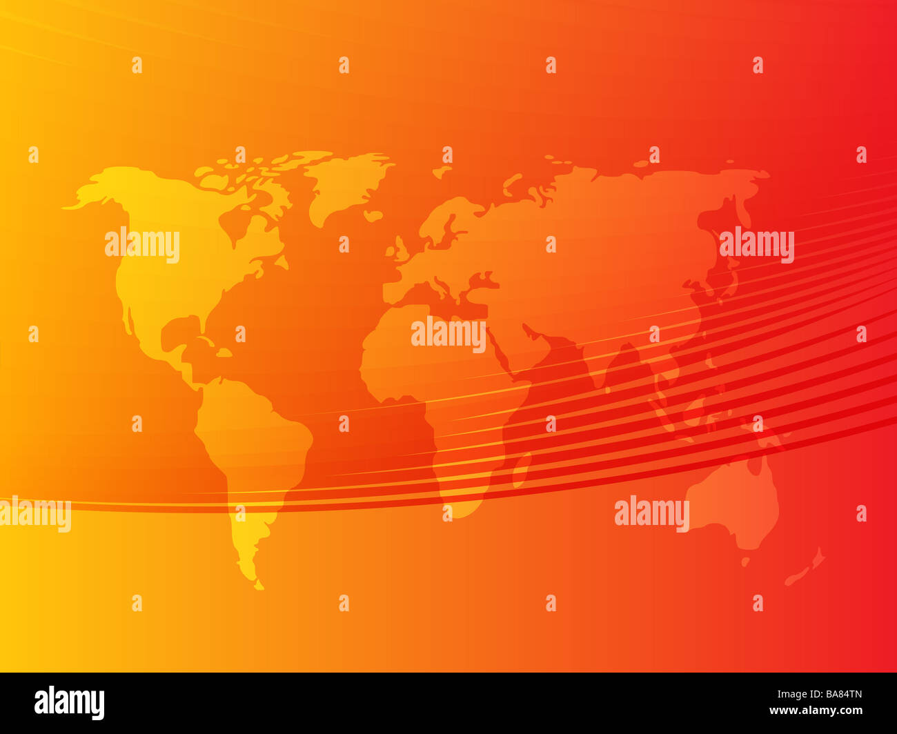 Map of the world illustration with abstract curved lines Stock Photo ...
