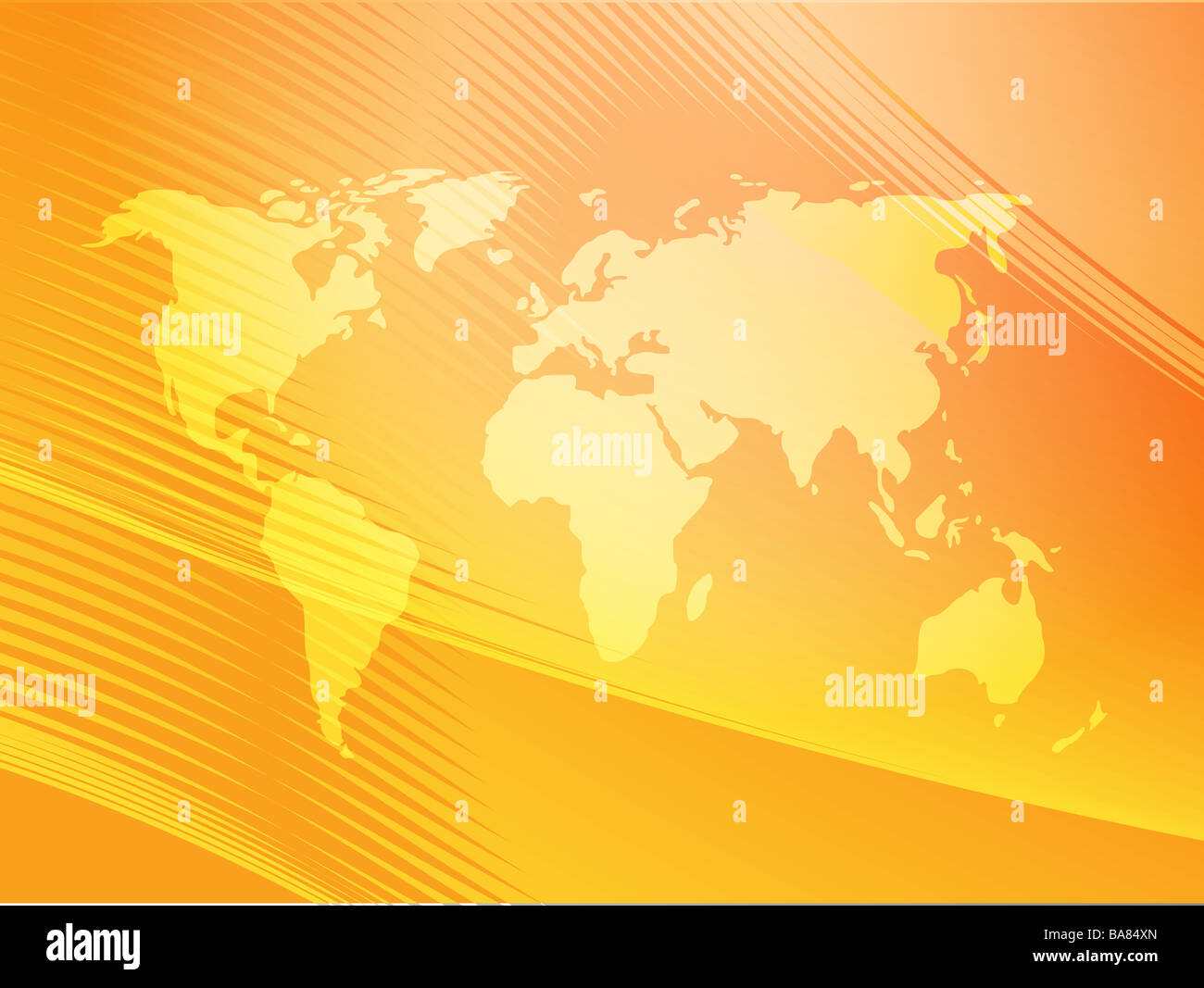 Map of the world illustration with abstract curved lines Stock Photo ...