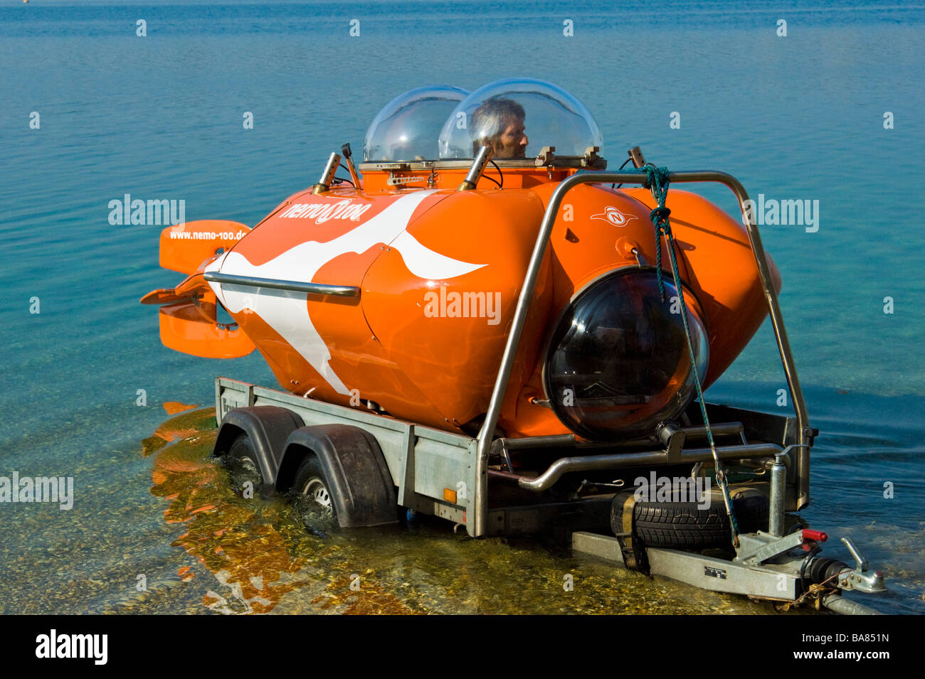 Private German submarine nemo 100 on trailer, slip Stock Photo - Alamy