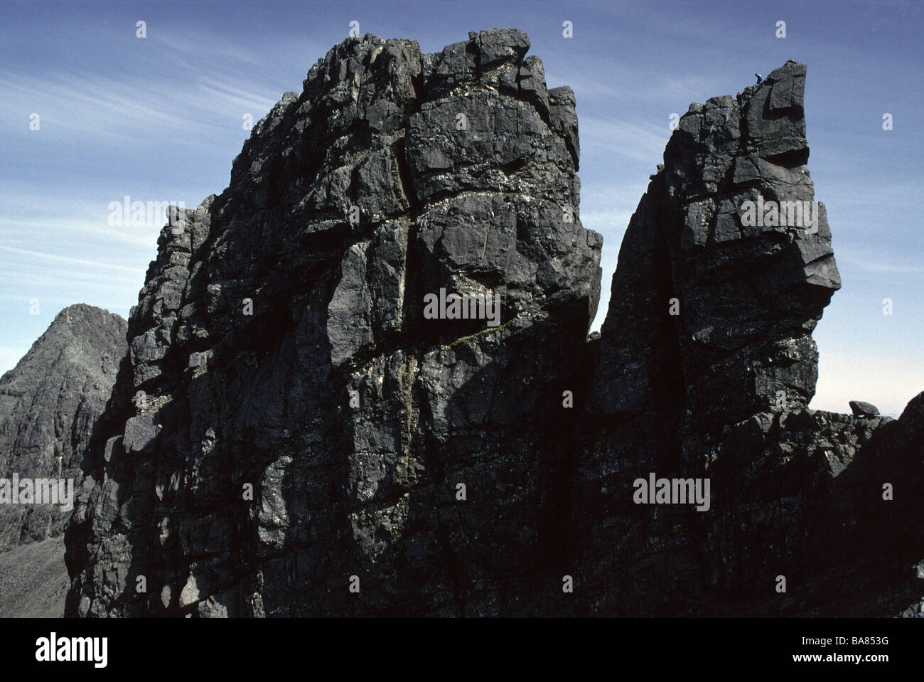 Am Basteir and the Basteir Tooth from Sgurr a' Bhasteir. Isle of Skye ...