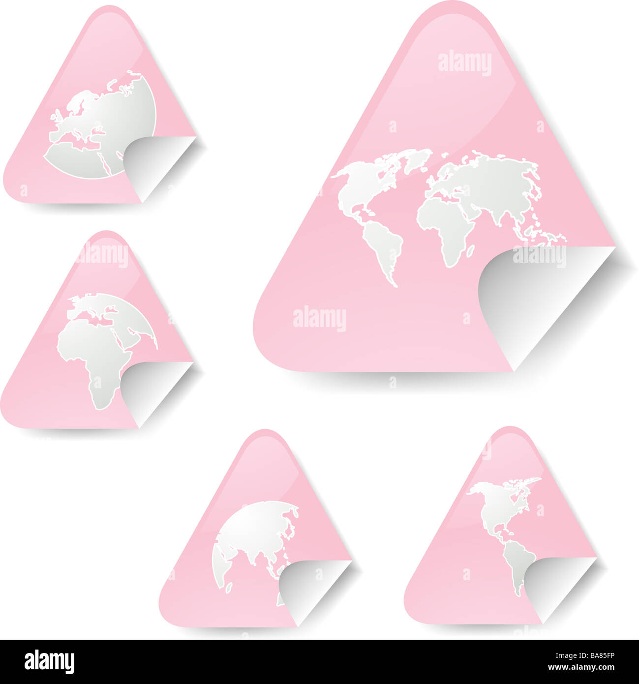 Triangular world map Cut Out Stock Images & Pictures - Alamy