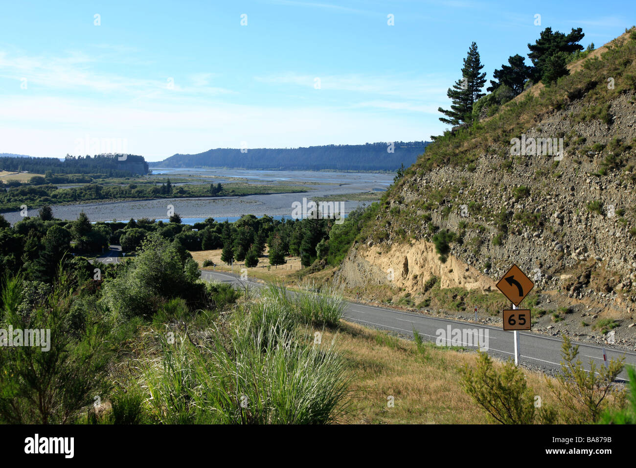 Rakaia river valley at the gorge,Canterbury,Canterbury, South Island ...