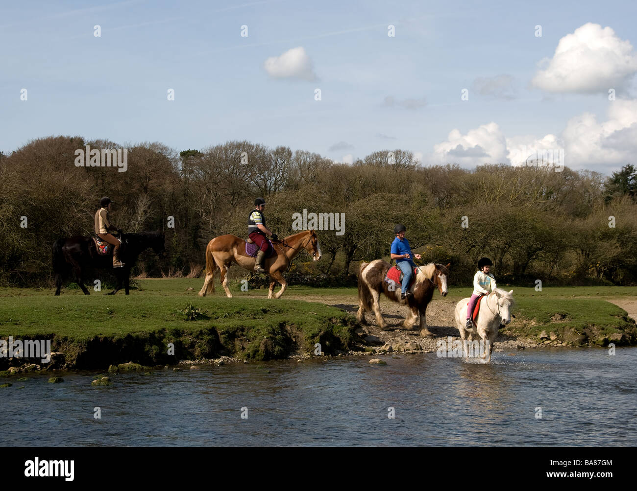 Pony Trekking at Ogmore, Bridgend, South Wales Stock Photo - Alamy
