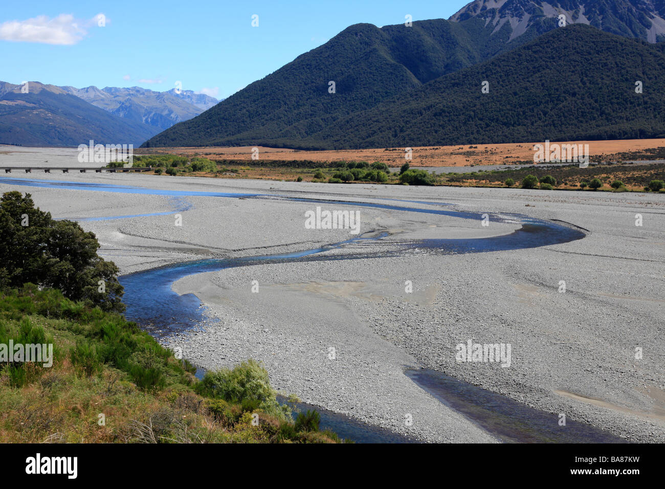 Braided river valley Stock Photo - Alamy