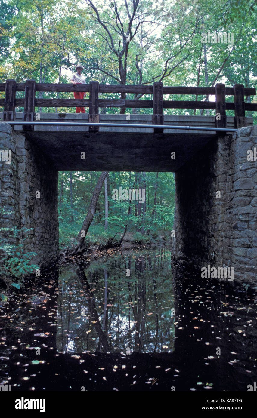 Person standing on Overpass bridge in Pocahontas State Park Stock Photo ...