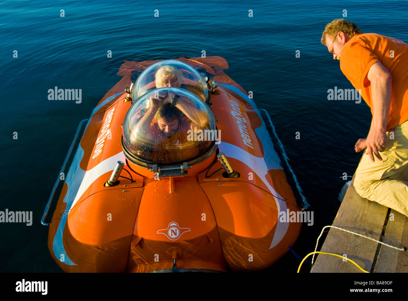 Private German submarine nemo 100 swimming in lake Stock Photo - Alamy
