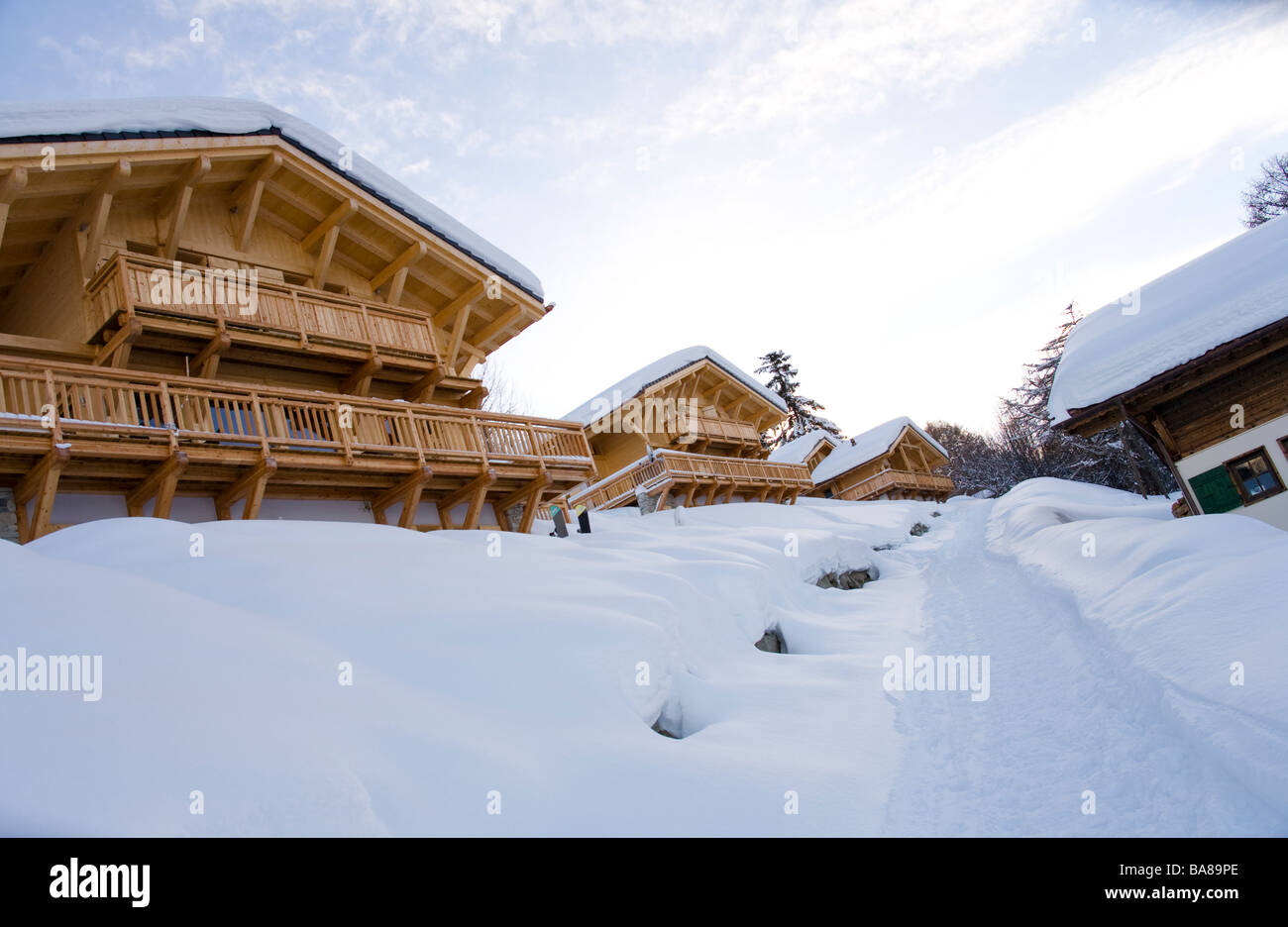 Ski chalet blanketed in hi-res stock photography and images - Alamy