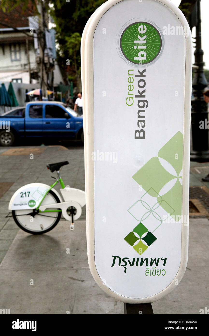 Thailand, Bangkok : Green bangkok bike station Stock Photo - Alamy