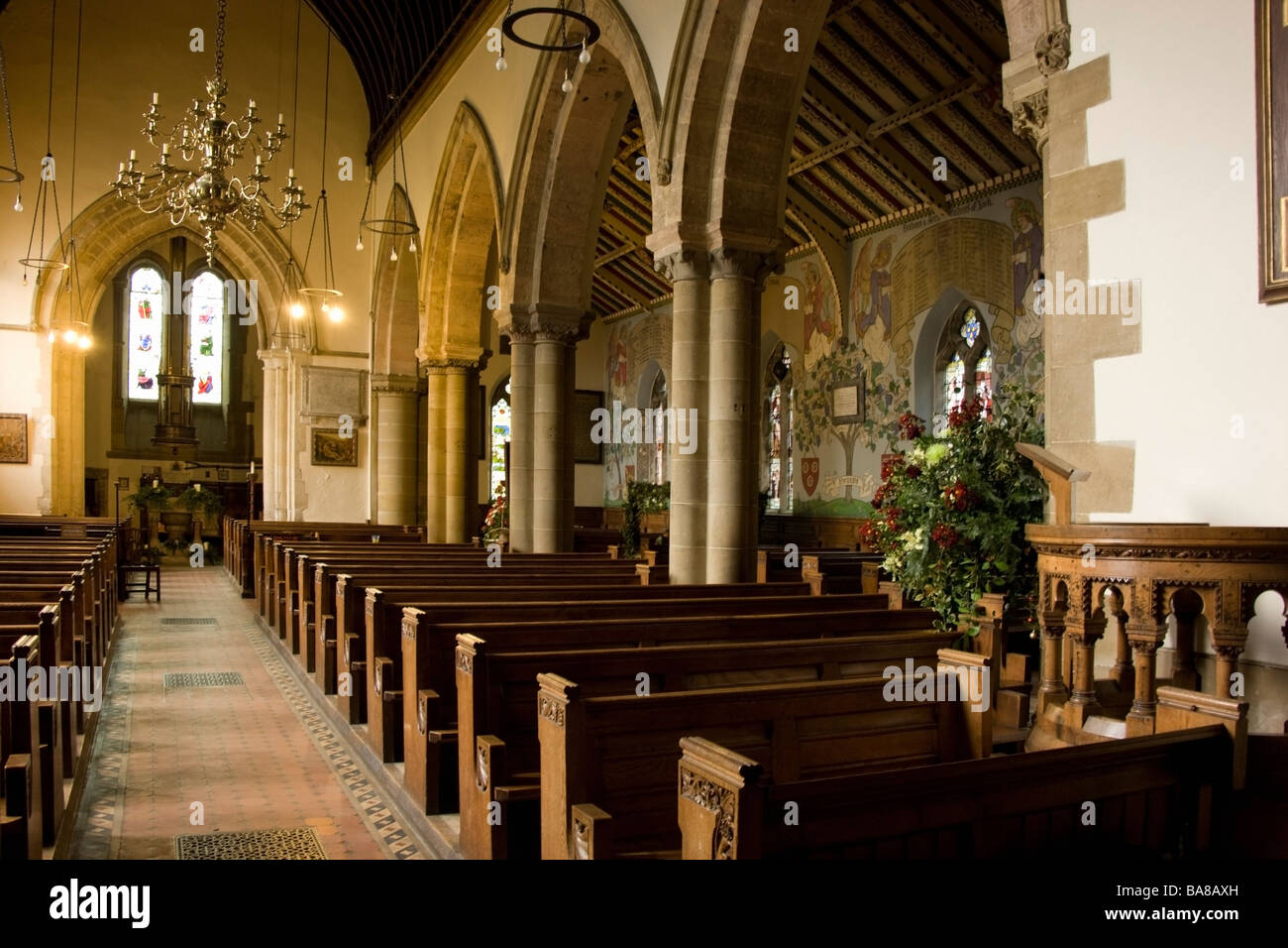 Yorkshire, England; Church interior Stock Photo - Alamy