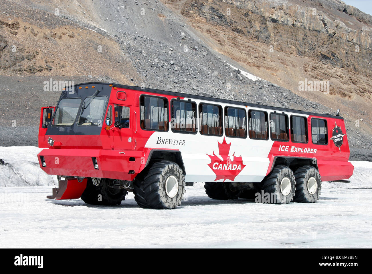 Brewster Ice Explorer parked on the Athabasca Glacier Stock Photo - Alamy