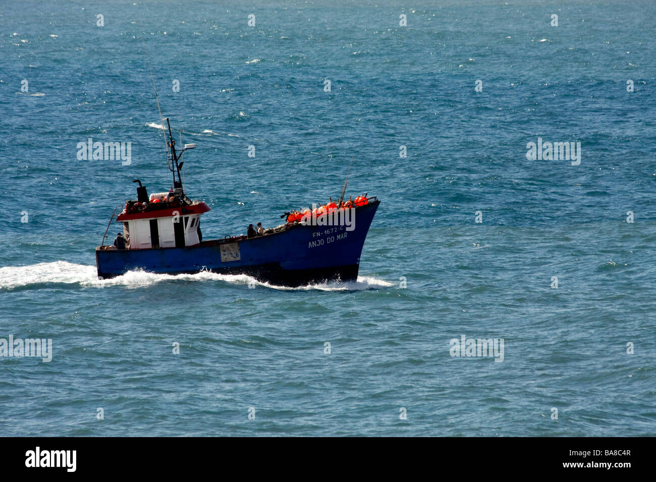 Anjo do Mar fishing boat putting out to sea off Madeira Stock Photo - Alamy