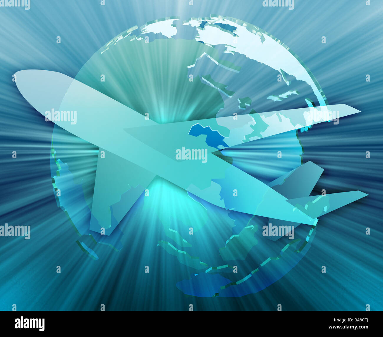 Airplane over globe asia hi-res stock photography and images - Alamy