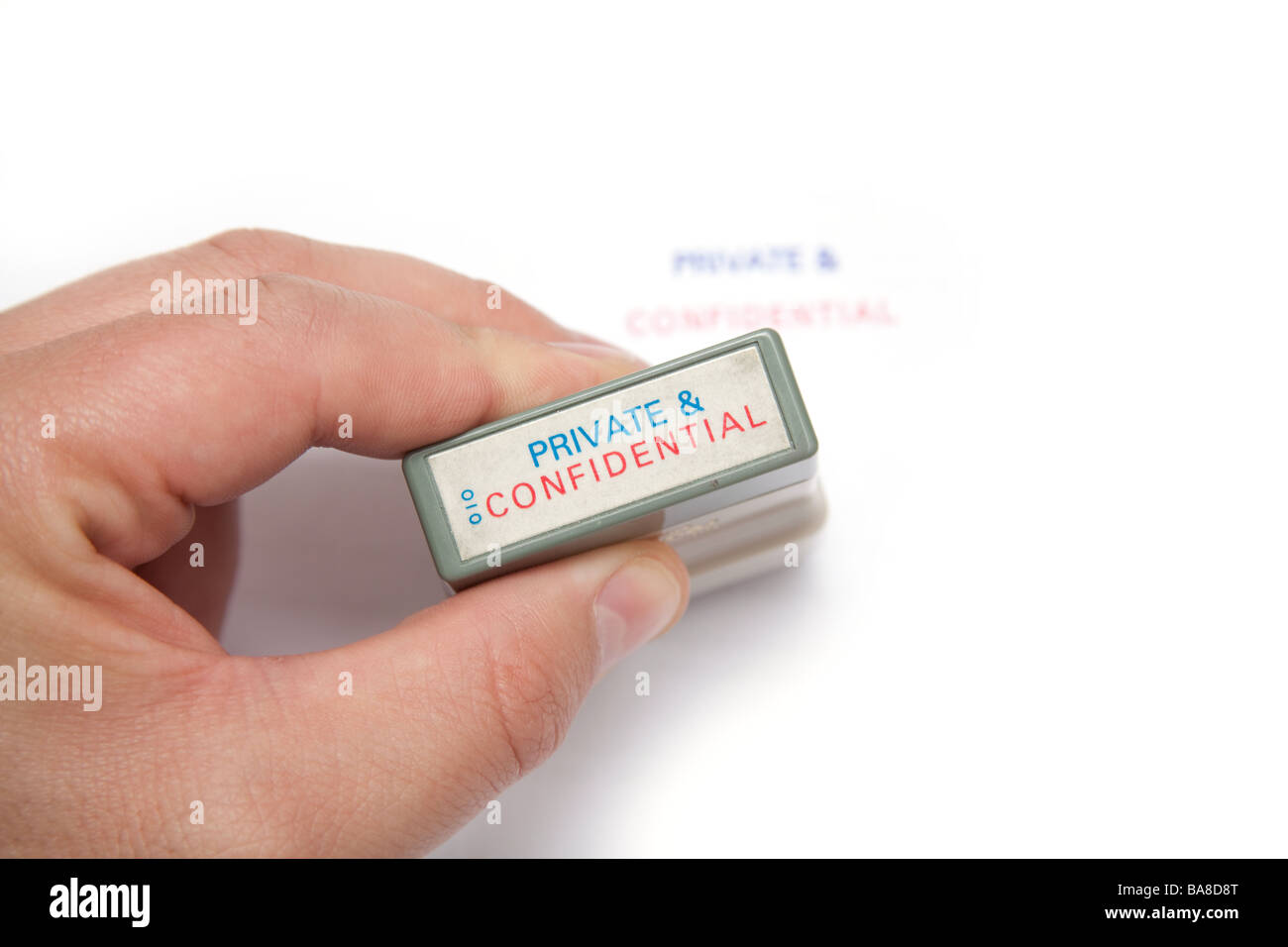 Private & confidential rubber stamp Stock Photo - Alamy