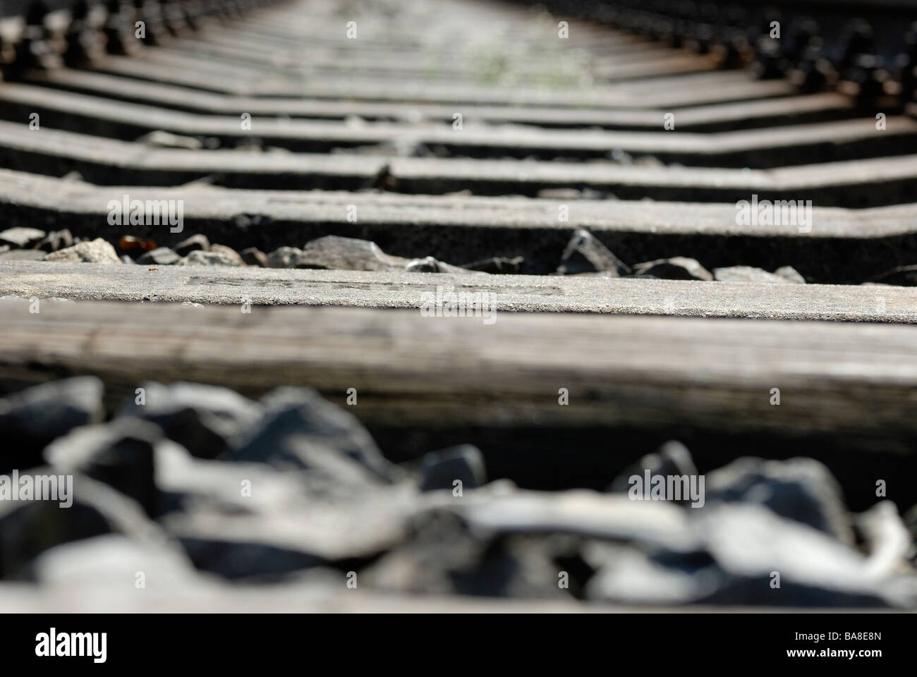 Railway tracks close up detail still life Stock Photo - Alamy