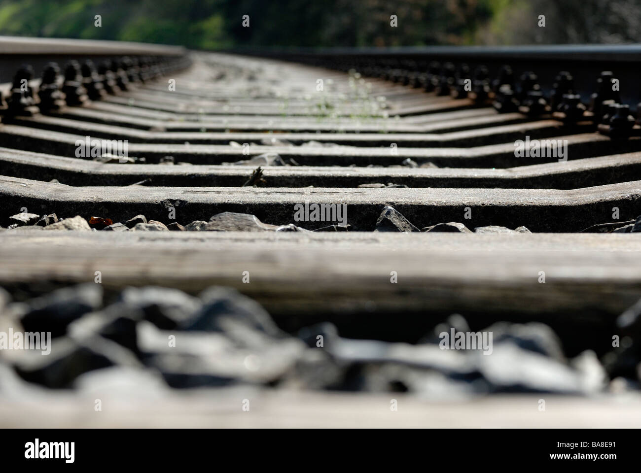 Railway tracks close up detail still life Stock Photo - Alamy