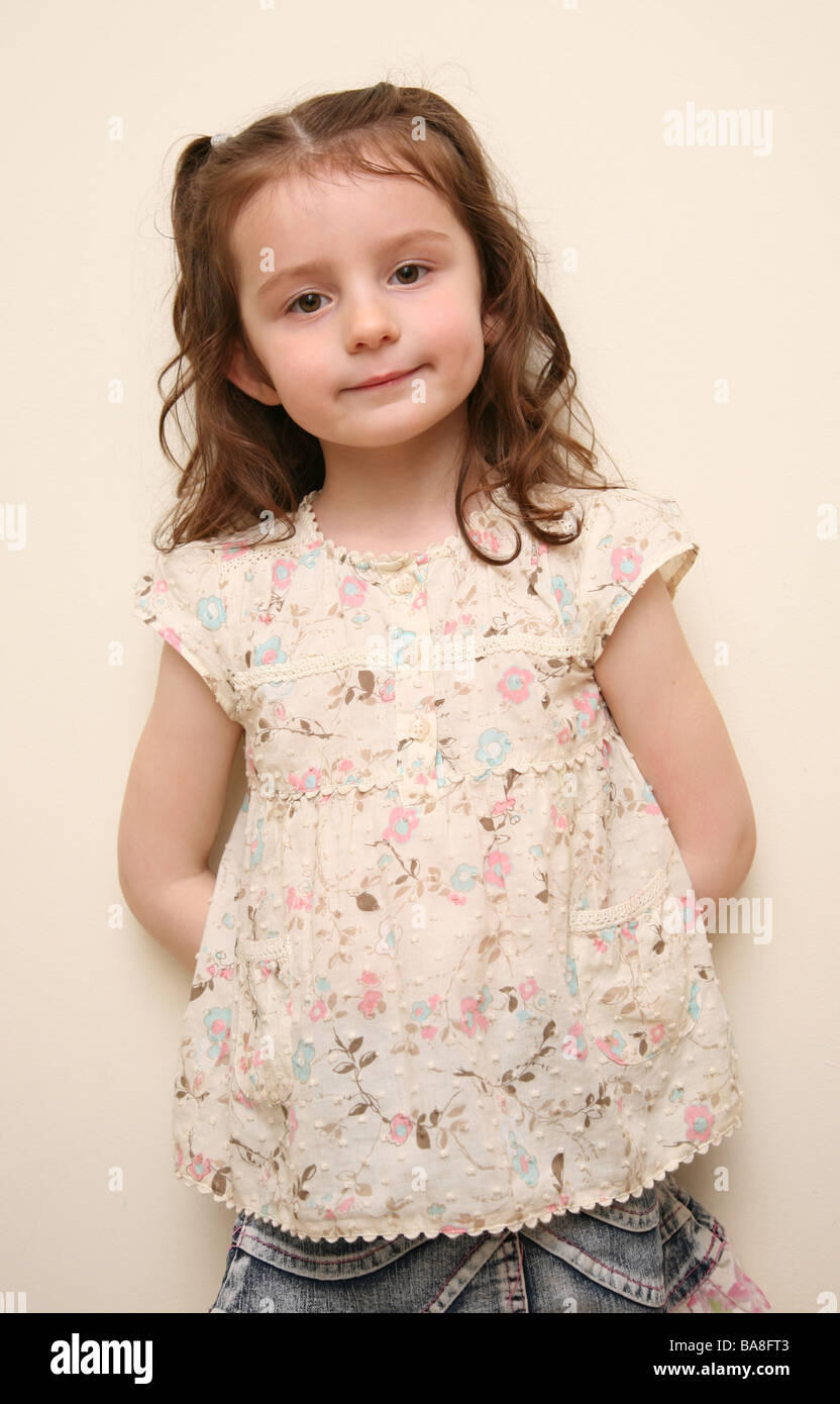 4 year old child deep in thought Stock Photo - Alamy