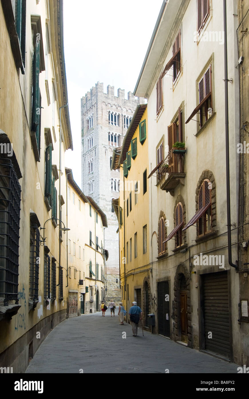 photograph of bell tower of the Duomo di Lucca Stock Photo - Alamy
