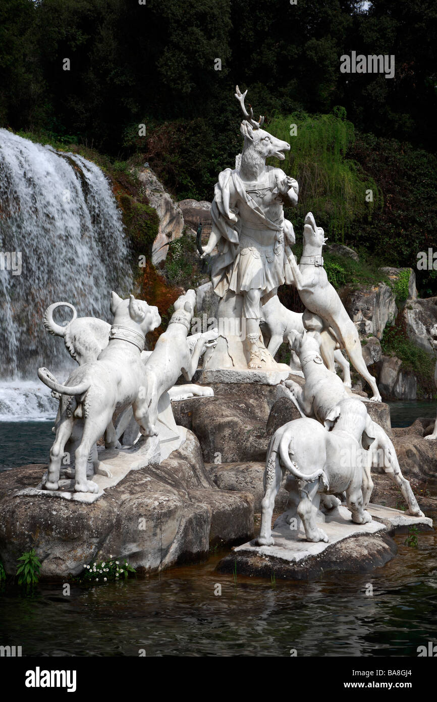 statue group dipicting Actaeon the hunter in grounds of the palace of ...