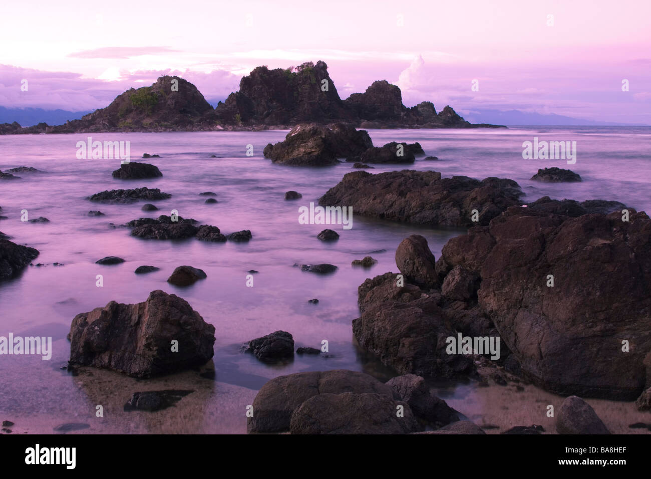 Rocky beach at Dela Torre, Baler, Aurora, Philippines Stock Photo - Alamy
