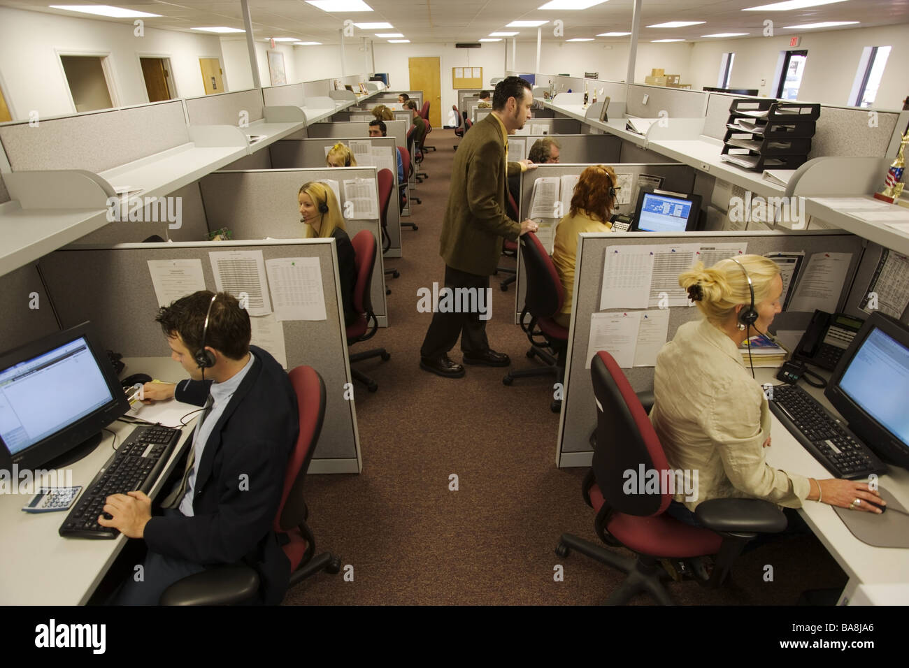 Executives at work in office setting with computer Stock Photo - Alamy