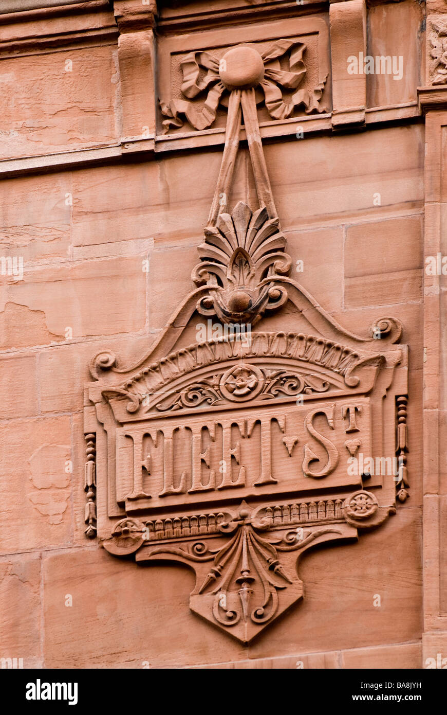London, England, UK. Fleet Street sign on building on the corner of ...