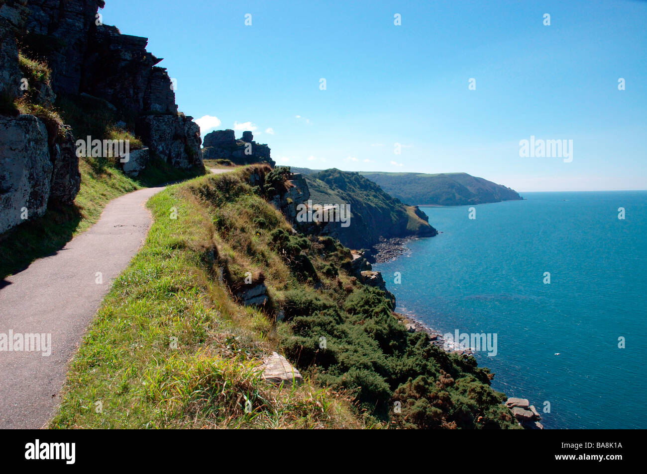 South West Coast Path and coastline of the Exmoor National Park at ...